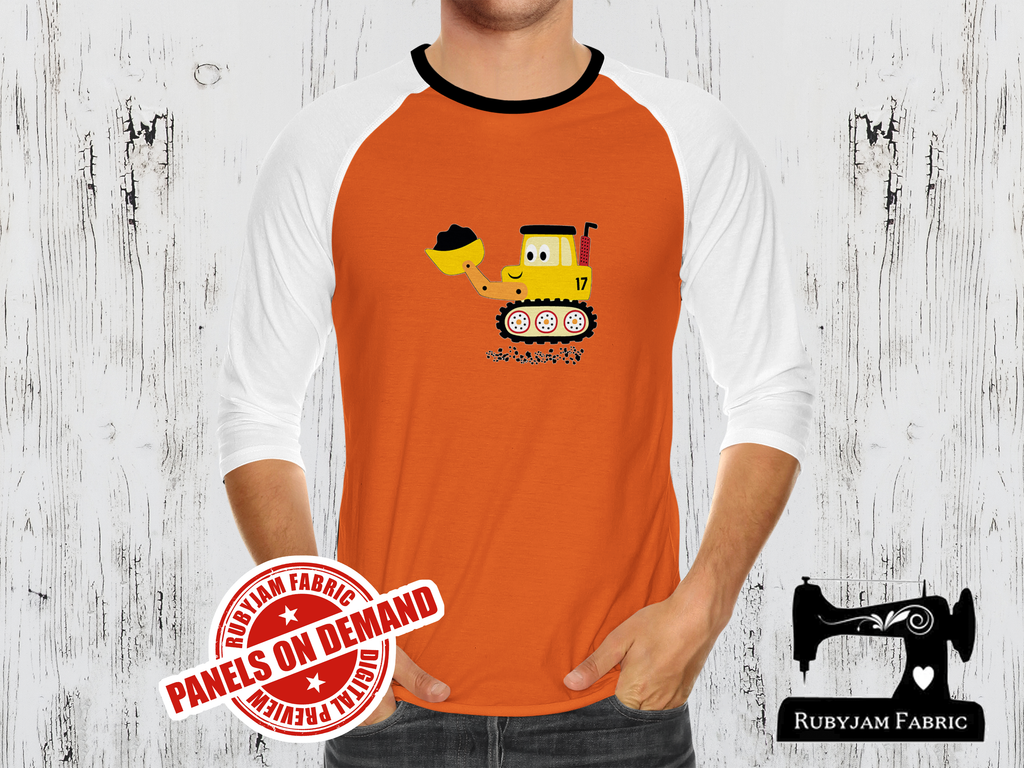 Diggers Front End Loader - ORANGE - Panels On Demand – Rubyjam Fabric