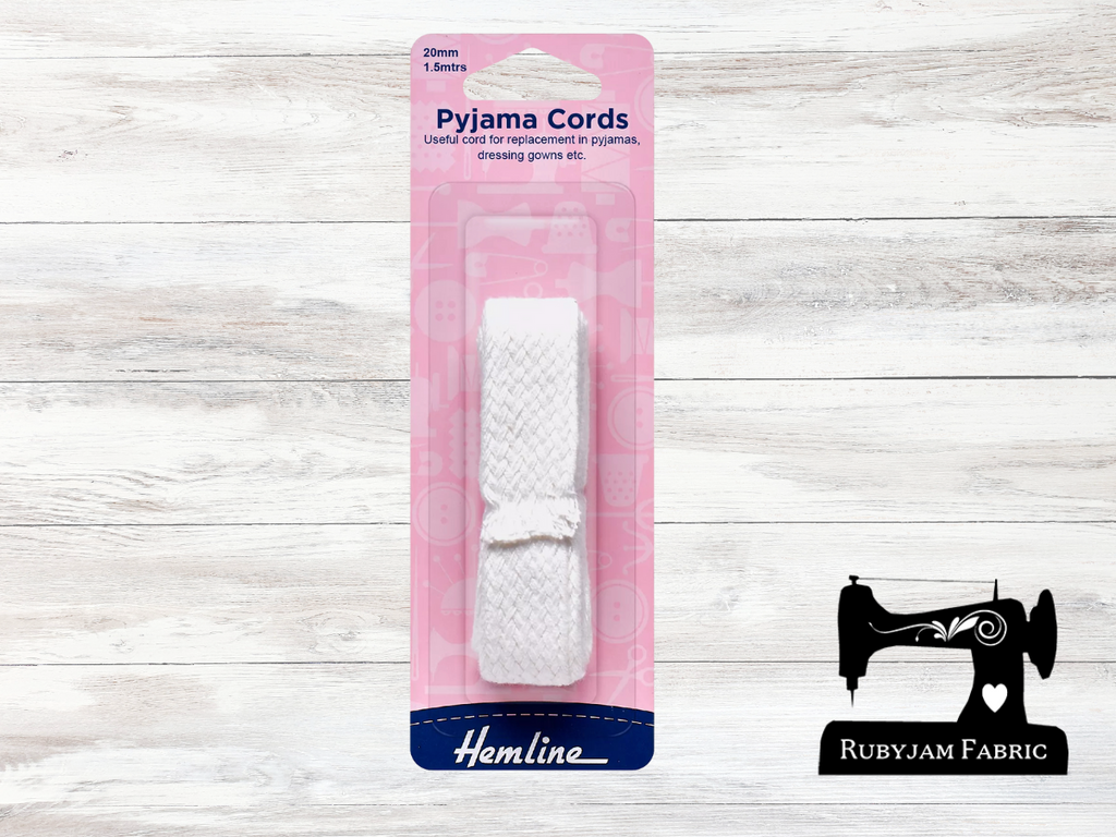 Hemline Pyjama Cord - 20mm x 1.5M - clearance – Rubyjam Fabric