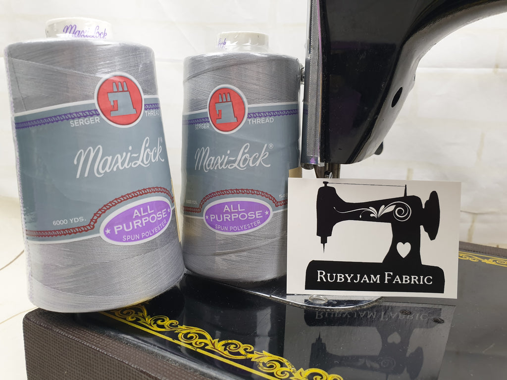 Maxi-Lock All Purpose Thread 6000 yards - Light Grey – Rubyjam Fabric