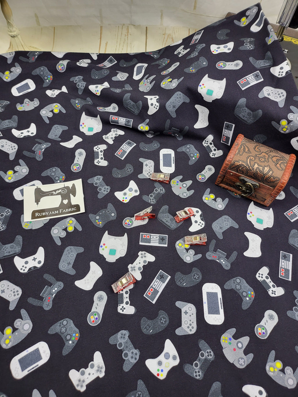 Game Controllers, cotton lycra jersey knit fabric, 150cm wide, 220gsm ...