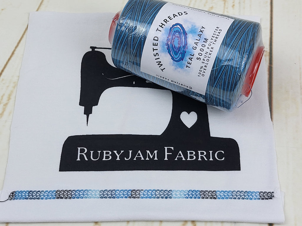 Teal Galaxy - Twisted Threads - 5000M Variegated Overlocker Thread ...